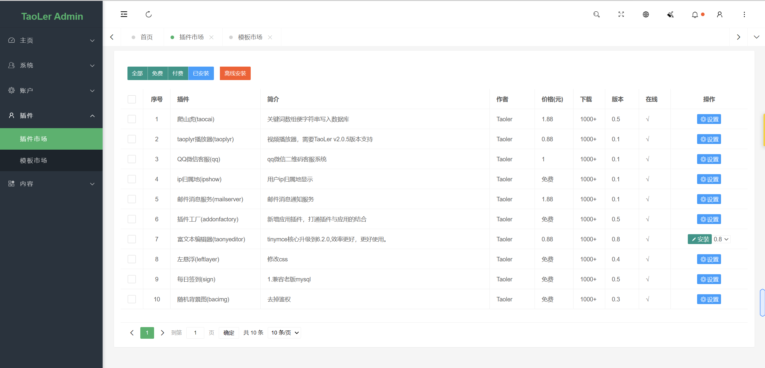 TaoLerAdmin管理后台近期切换UI，加紧改版中 - TaoLer